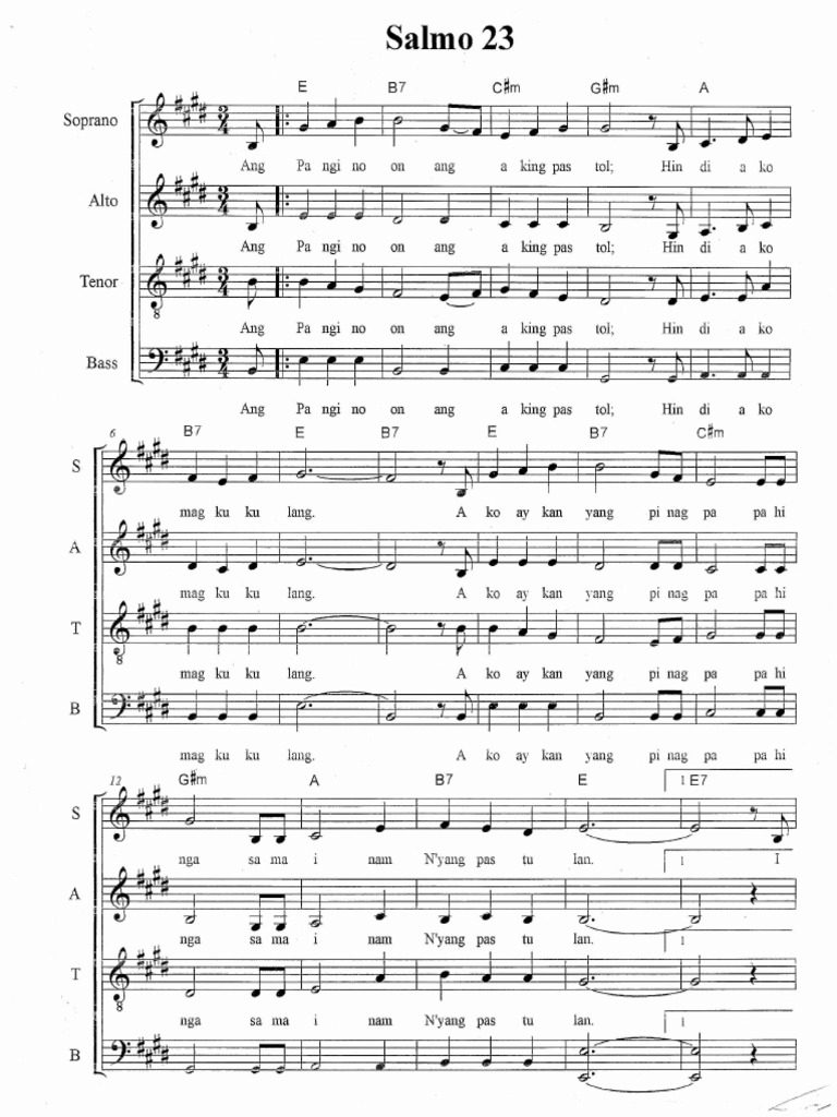 Ang Panginoon Ang Aking Pastol (Salmo 23) - L. Magnaye | PDF