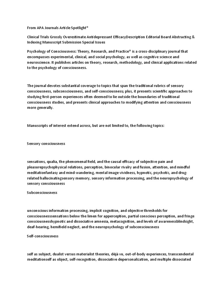 Consiousness Phylosophy Pdf Consciousness Psychology