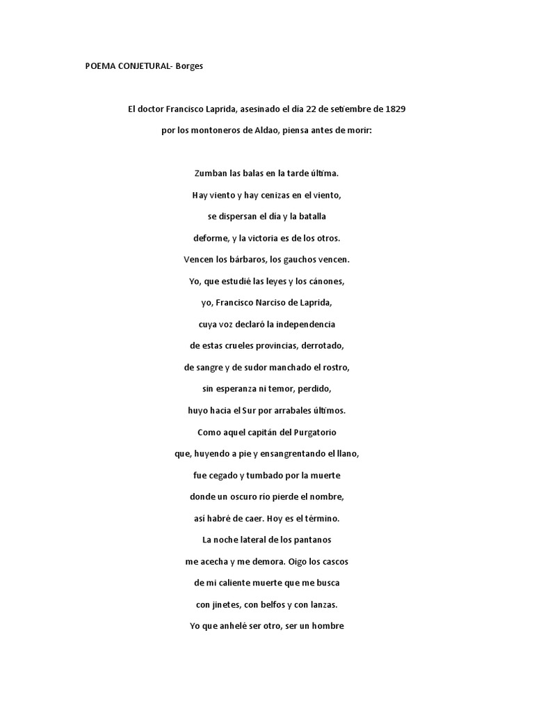 POEMA CONJETURAL - Borges | PDF