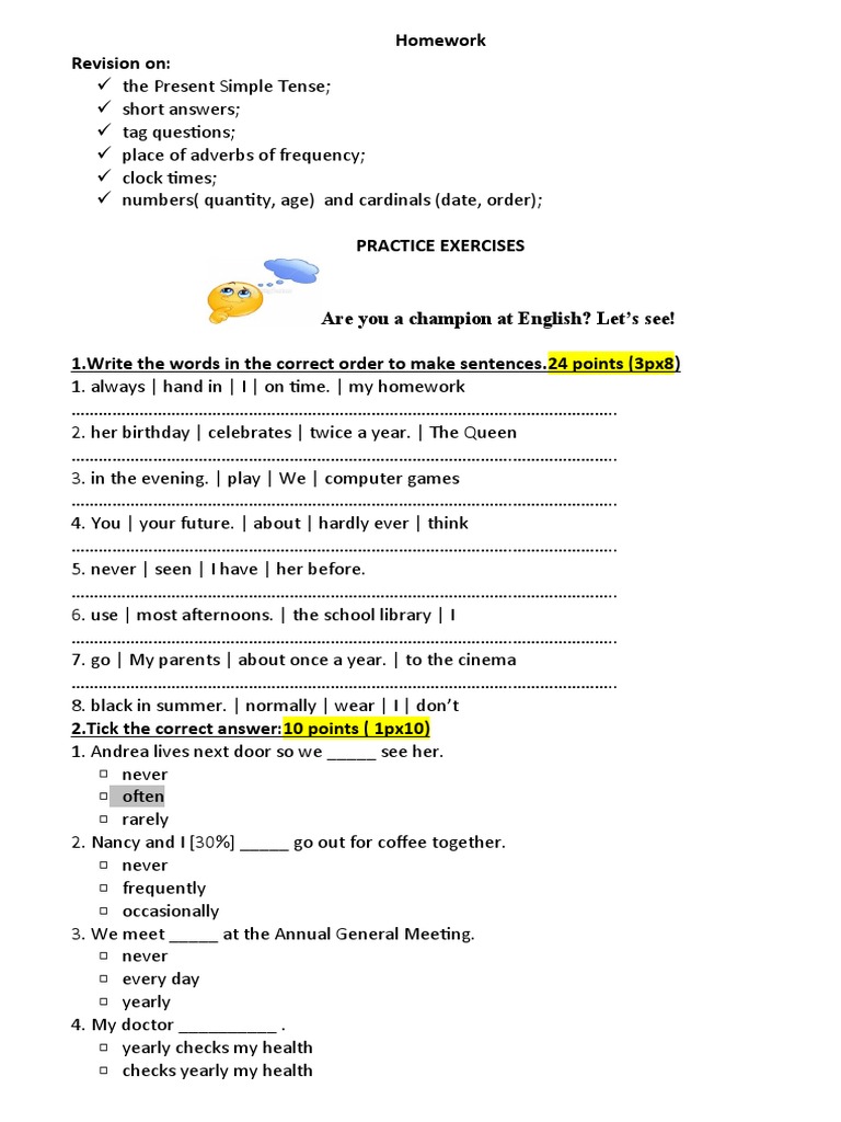 Homework 6th Grade - Due 15th November 2020 | PDF | Self-Improvement