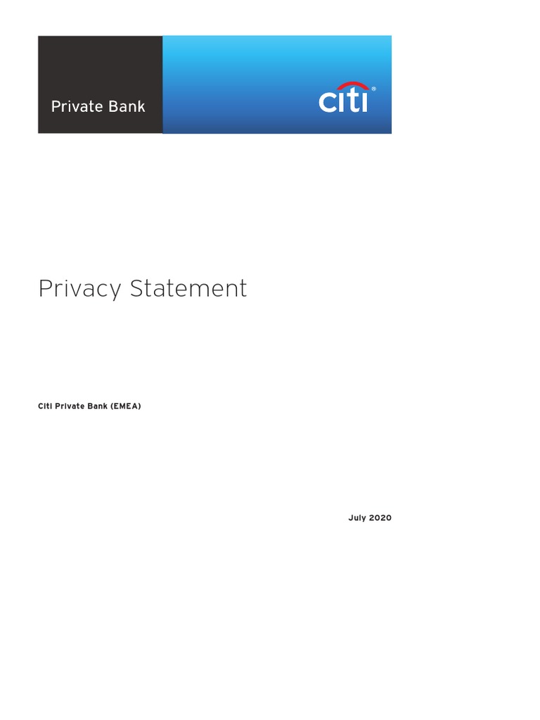 Citi Private Bank Emea Privacy Statement Aw Web | PDF | Citigroup ...
