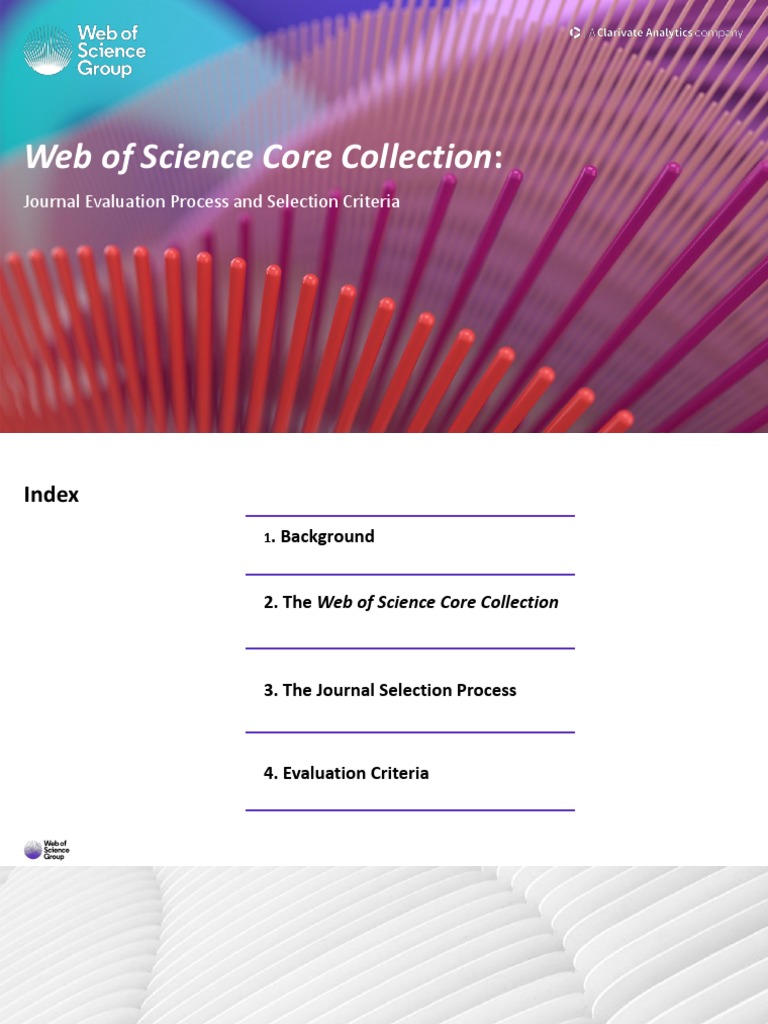 Web of Science Core Collection:: Journal Evaluation Process and ...