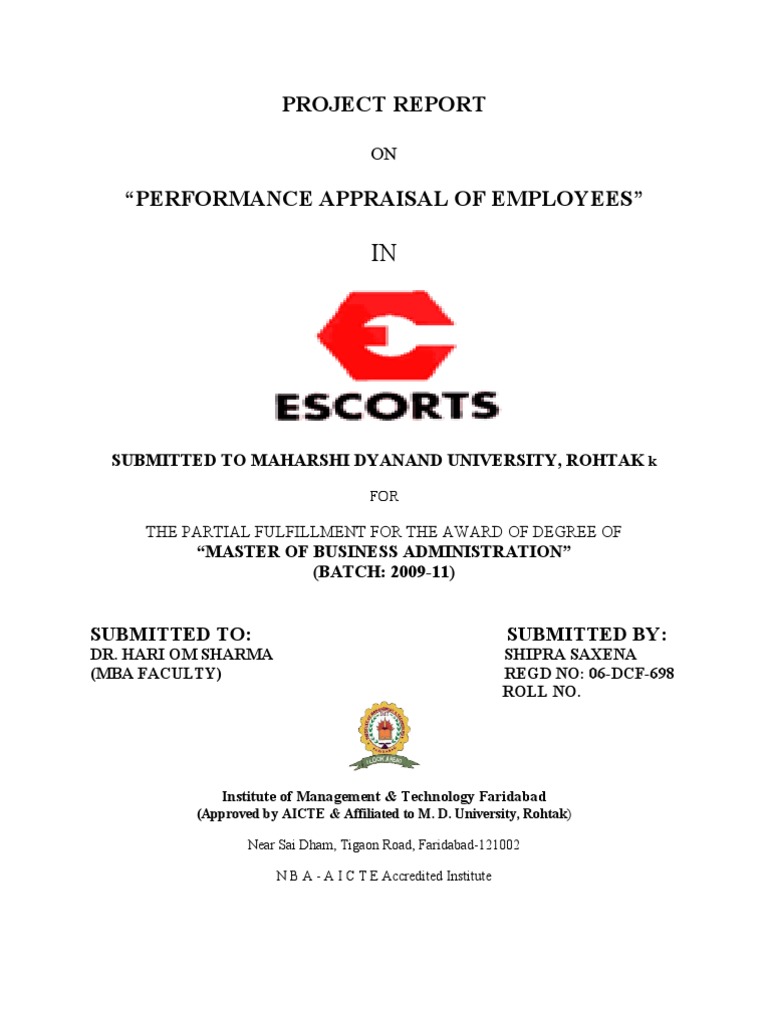 Project Report: Submitted To: Submitted by | PDF | Performance ...