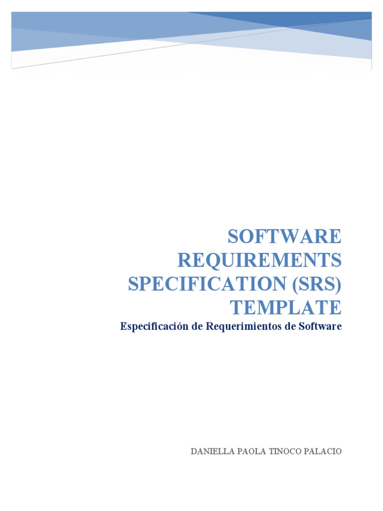 Software Requirements Specification (SRS) Template | PDF | Usuario ...