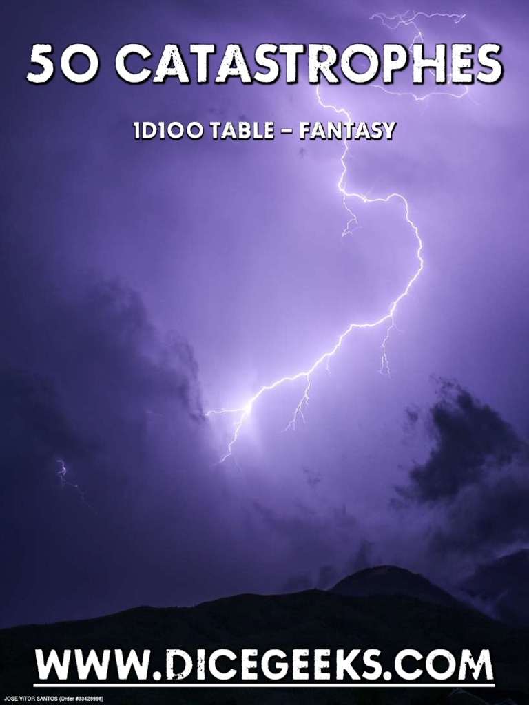 50 Fantasy Catastrophes 1D100 Table | PDF | Natural Hazards | Natural ...