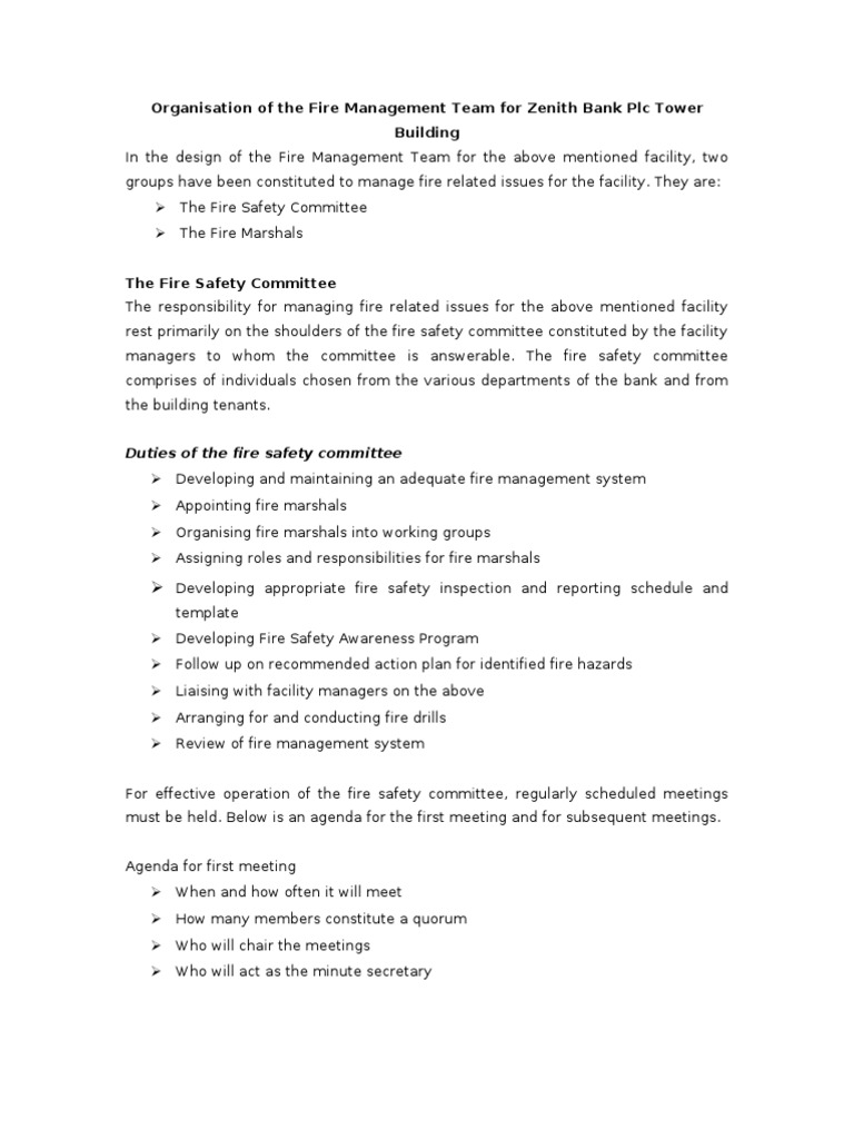 Ion of The Fire Management Team | PDF | Fire Safety | Emergency