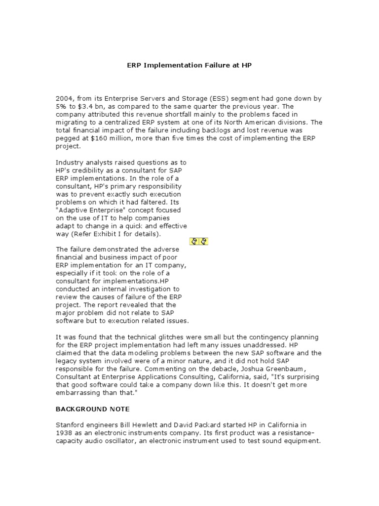 ERP Implementation Failure at HP | PDF | Hewlett Packard | Enterprise ...