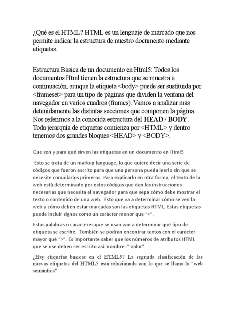 Introducción a HTML y su Estructura | PDF | HTML | Red mundial