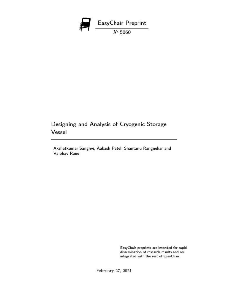 Cryogenic Storage Vessel Design Analysis | PDF | Thermal Insulation ...