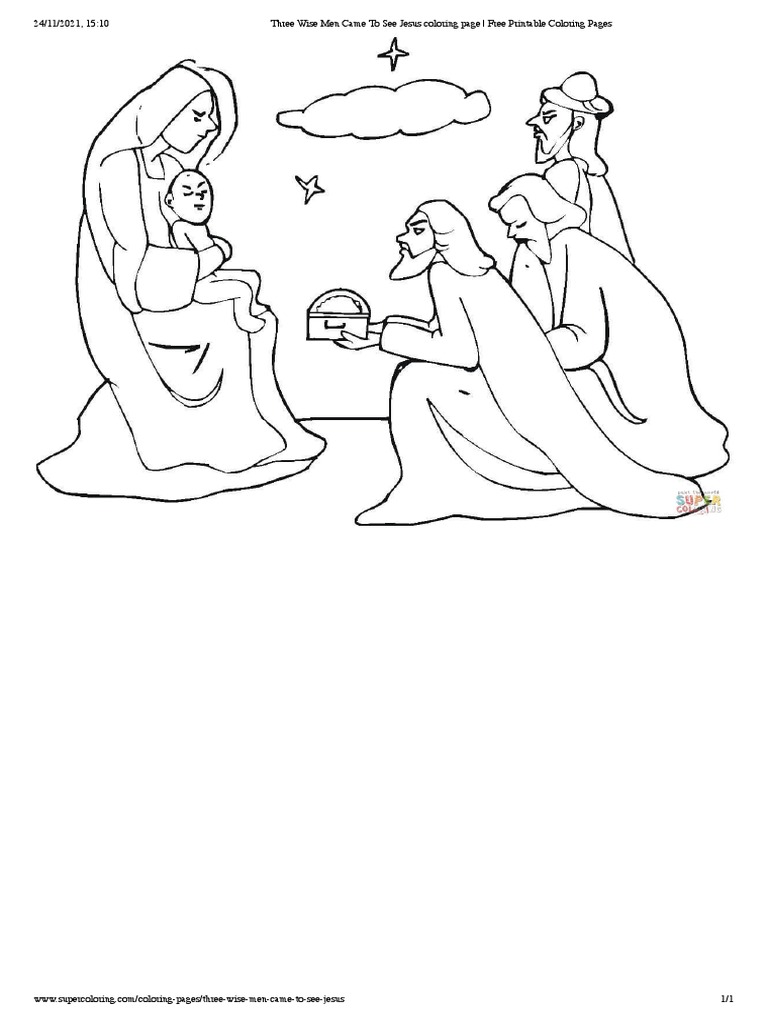 Three Wise Men Came To See Jesus Coloring Page - Free Printable ...