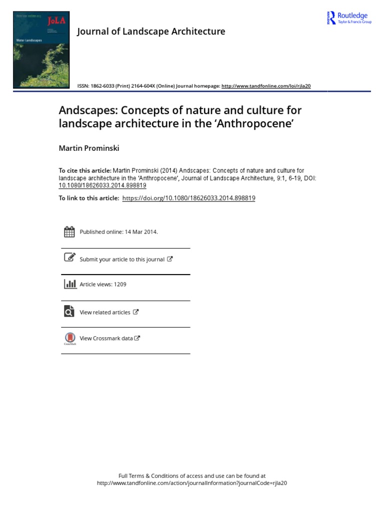 Andscapes Concepts of Nature and Culture For Landscape Architecture in ...