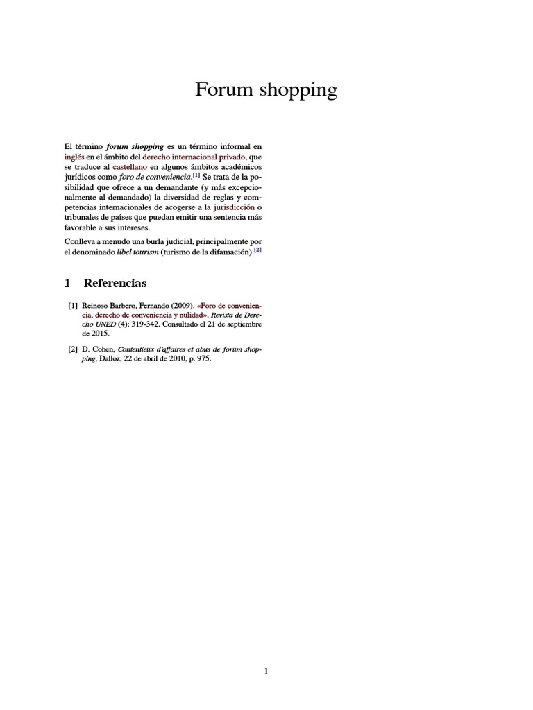 Definición de Forum Shopping en Derecho | PDF