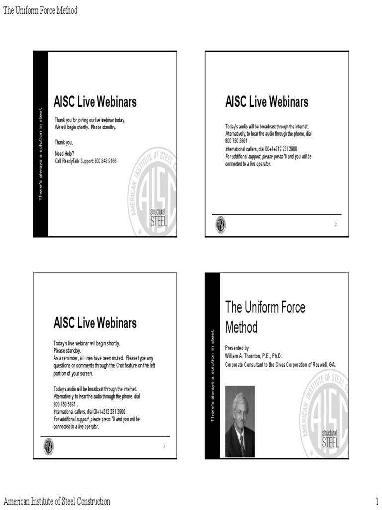 AISC Uniform Force Method Handouts 4 Per - REV 1 | PDF | Beam ...