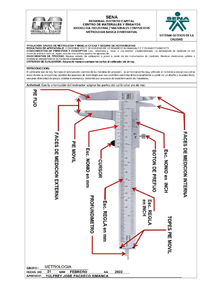 Partes Del Calibrador | PDF