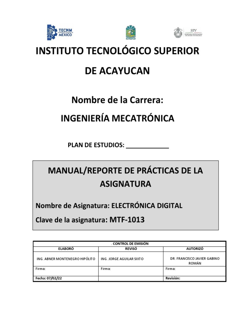 Practica 1 Domínguez Rico Donato Electronica Digital | PDF | Teoría de ...