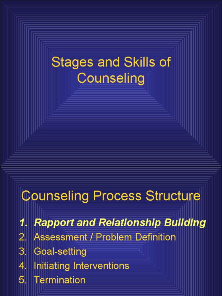Counselling Stages and Skills | PDF | Psychotherapy | Goal Setting