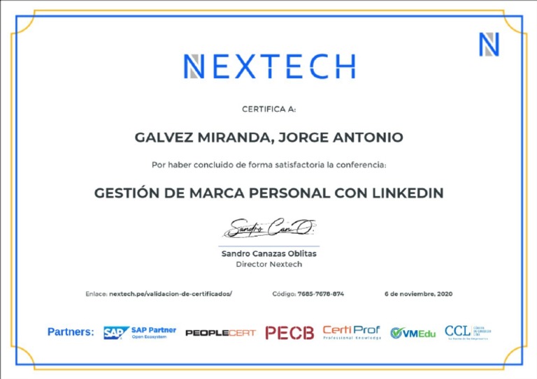 Certificado LINKEDIN | PDF