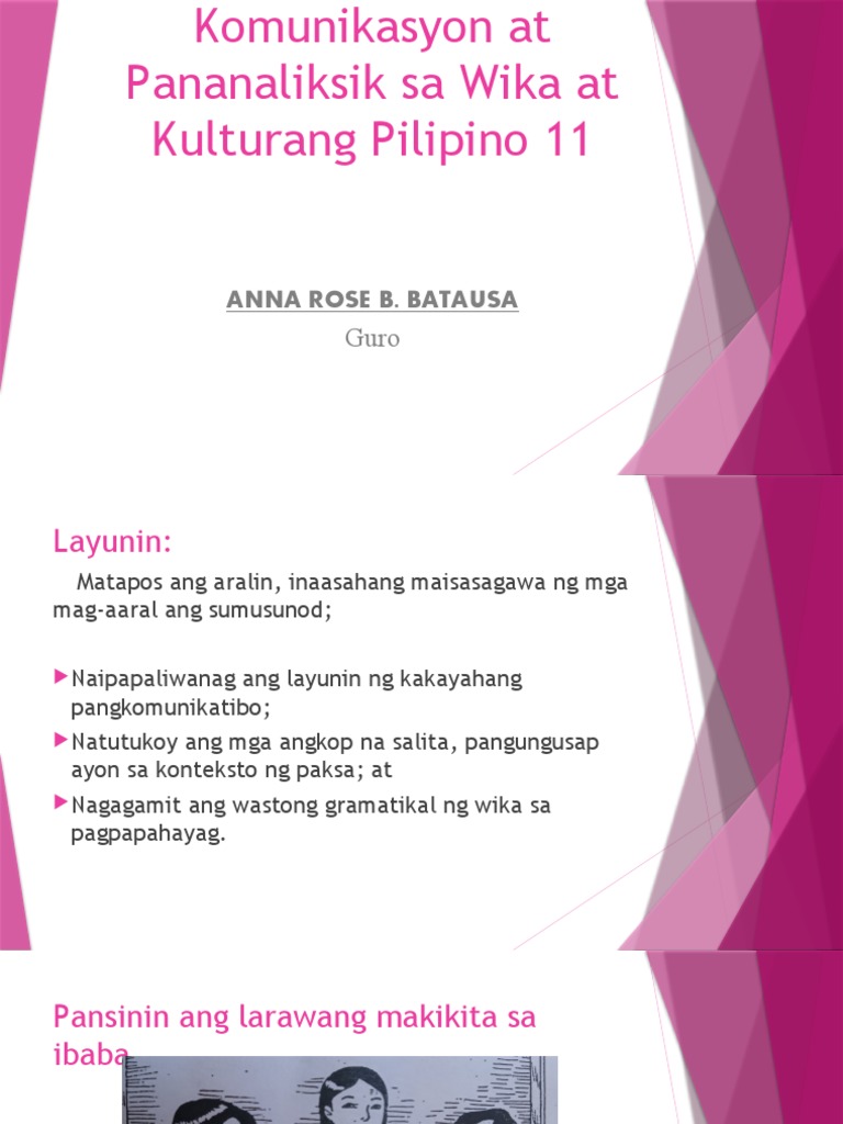 Komunikasyon at Pananaliksik Sa Wika at Kulturang Pilipino For Demo COT | PDF