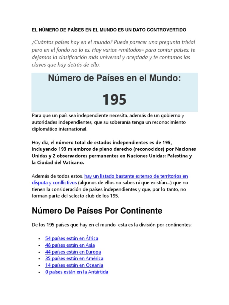 Paises Del Mundo | PDF