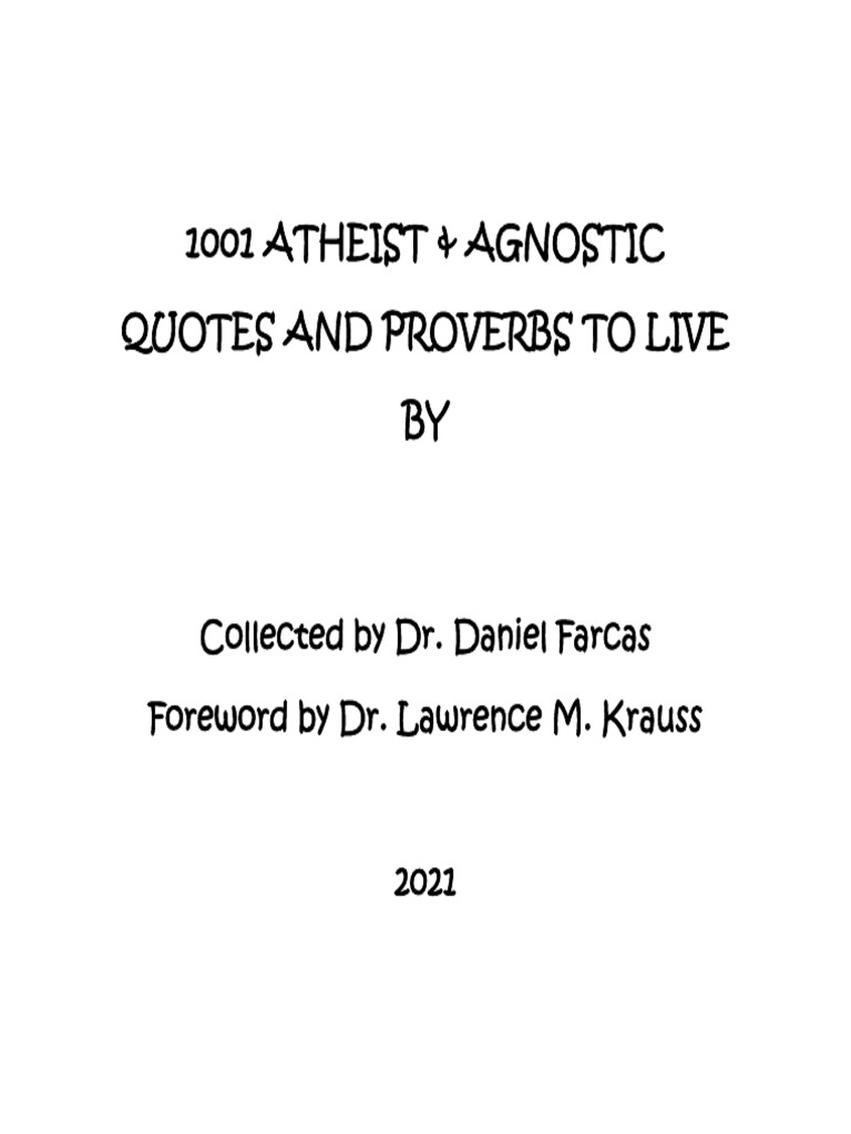 1001 Atheist & Agnostic Quotes and Proverbs To Live by Demo | PDF ...