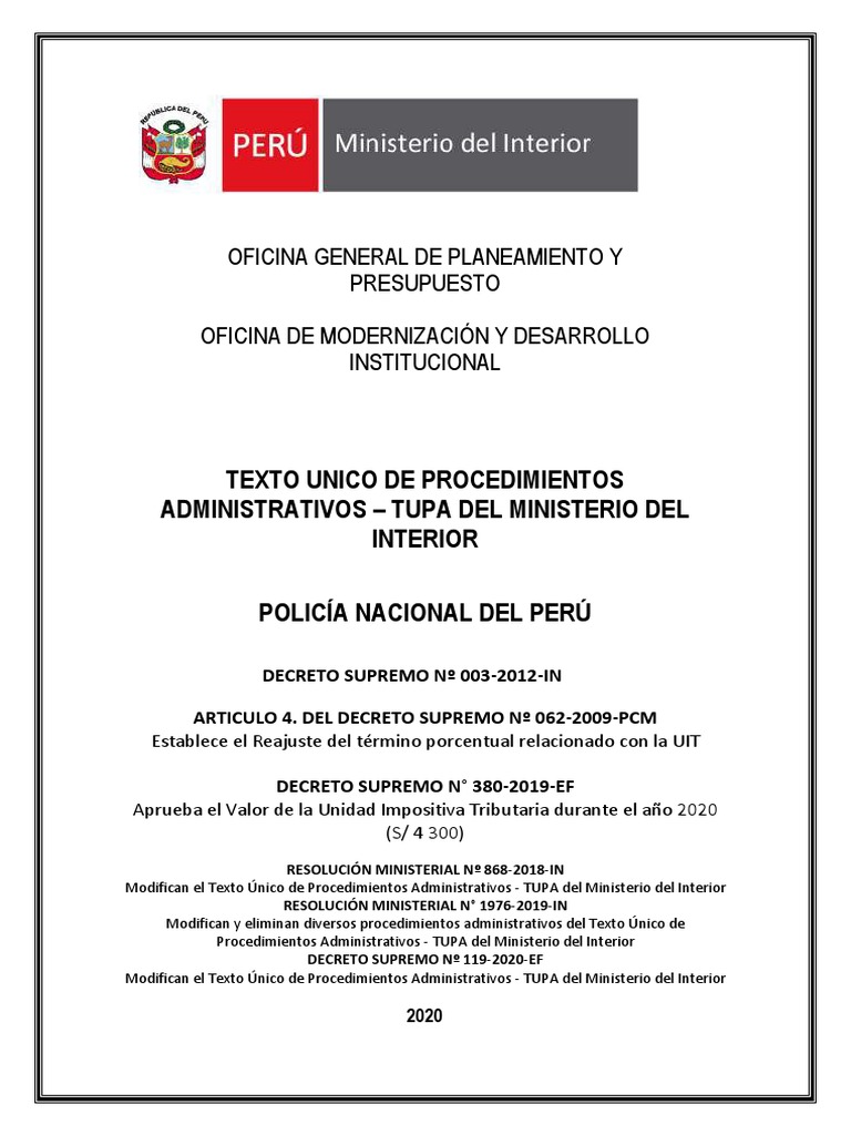 Tupa PNP 2020 Completo | PDF | Apelación | Policía