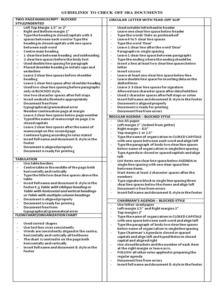 Edpm Sba Porfolio Document Checklist | PDF | Paragraph | Writing