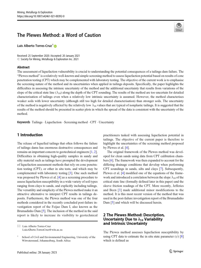 Plewes Method: Uncertainty in Liquefaction Assessment | PDF ...