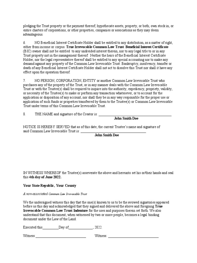 Certification of Trust 2 | PDF | Trust Law | Trustee