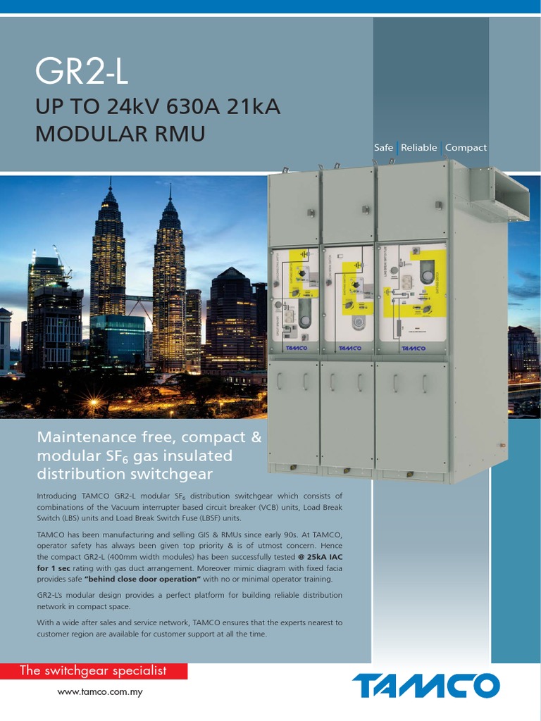UP TO 24kV 630A 21ka Modular Rmu: Maintenance Free, Compact & Modular ...