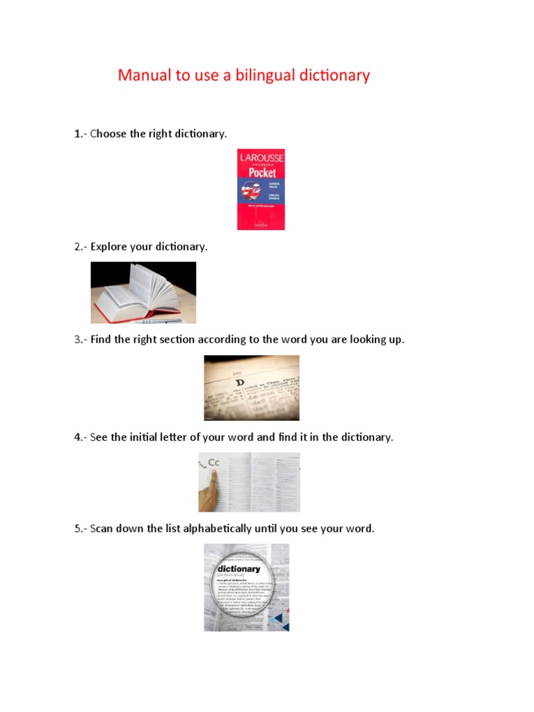 Manual To Use A Bilingual Dictionary | PDF | Language Arts & Discipline ...