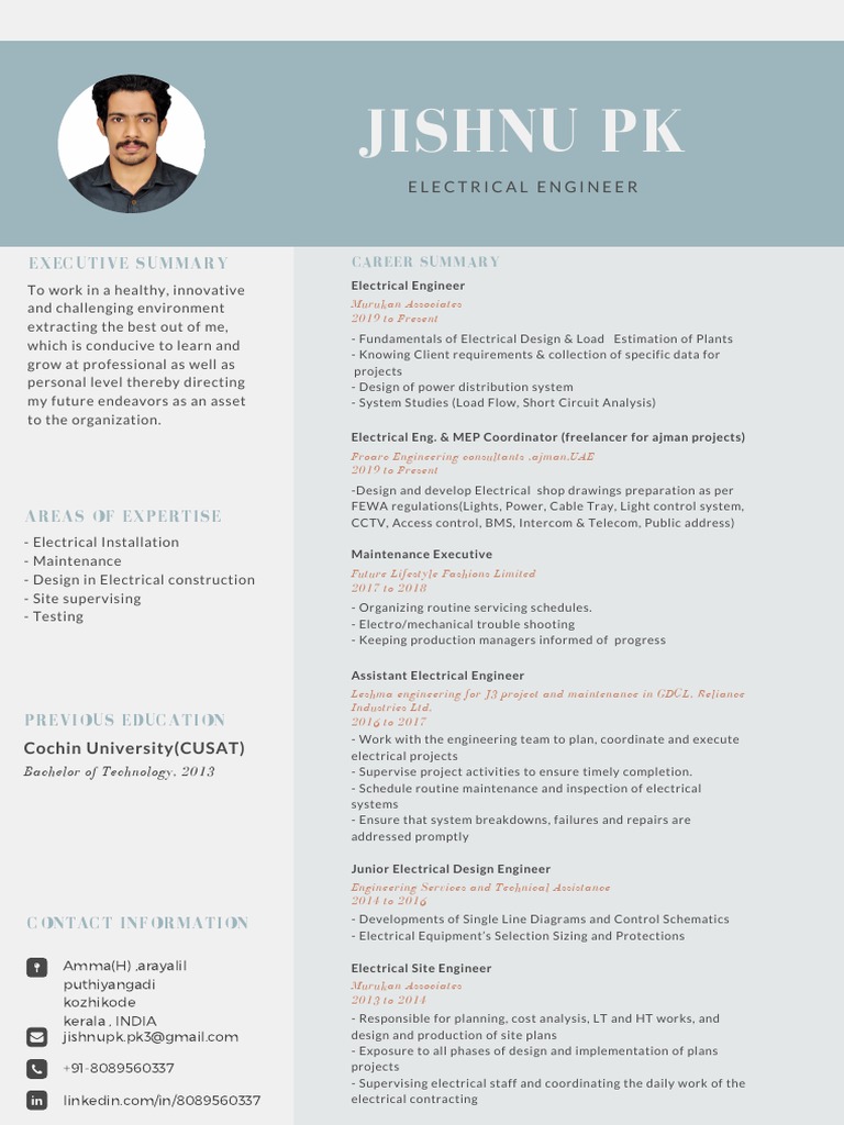 Jishnu PK: Executive Summary | PDF | Engineering | Engineer