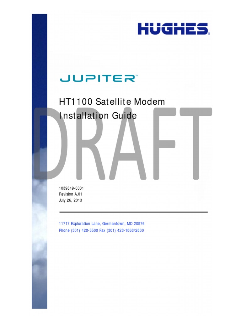 HT1100 Satellite Modem Installation Guide: 1039649-0001 Revision A.01 ...