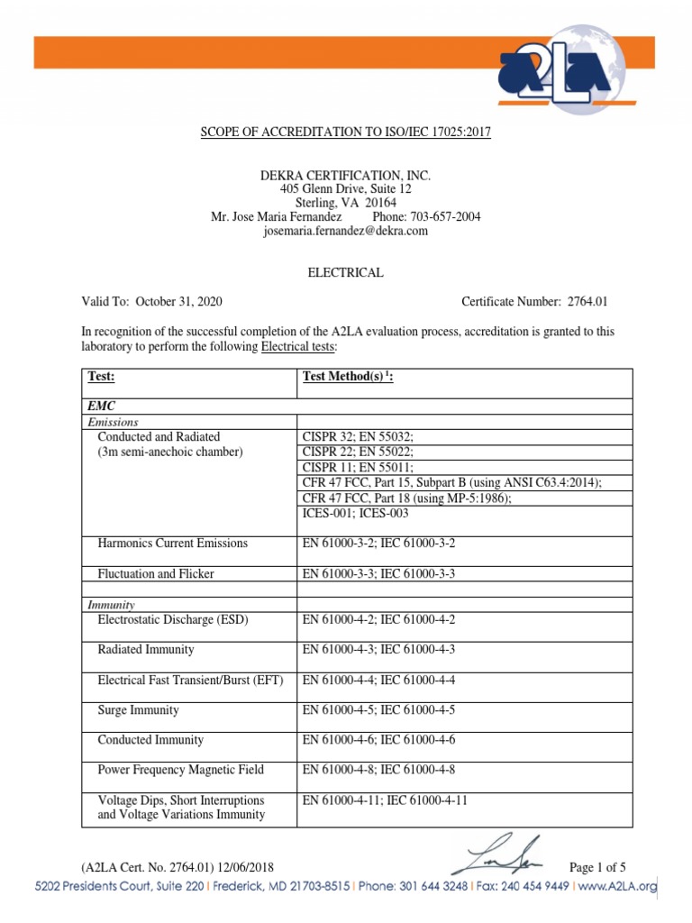 Electrical Testing Accreditation | PDF | Lte (Telecommunication ...