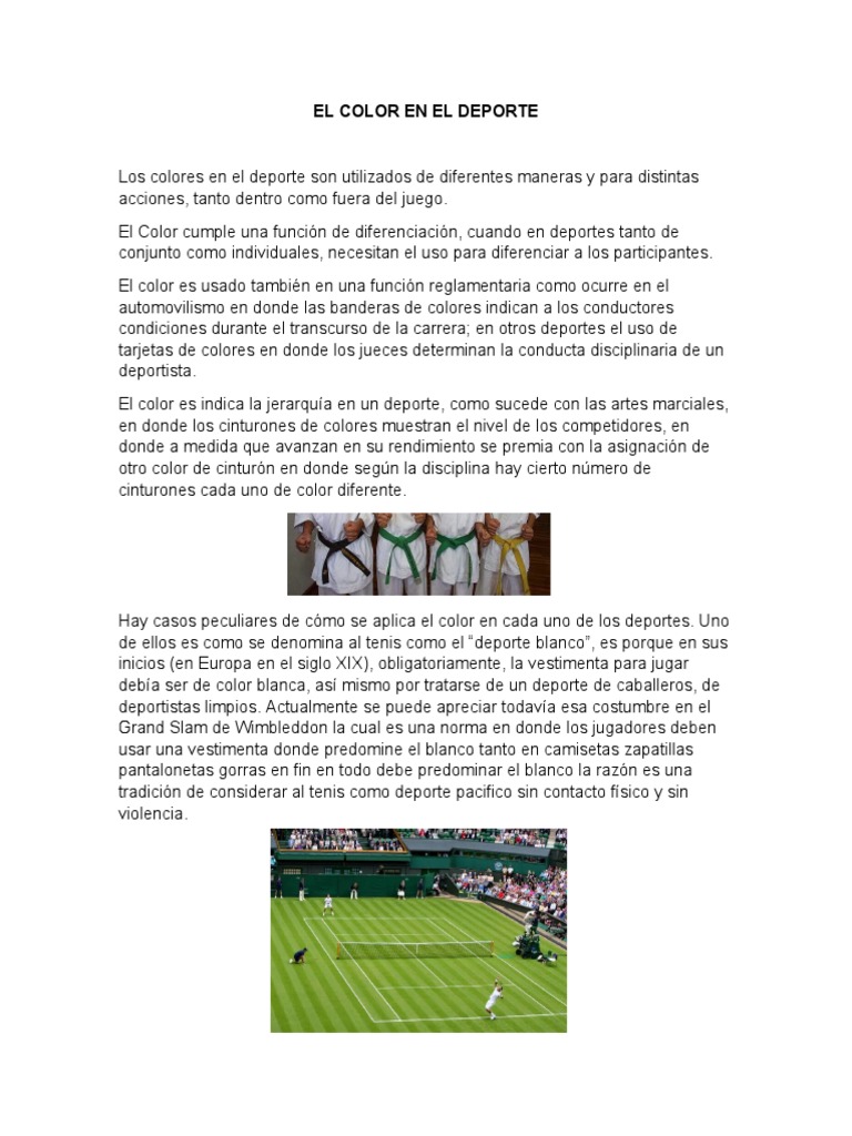 El Color en El Deporte | PDF | Color | Deportes