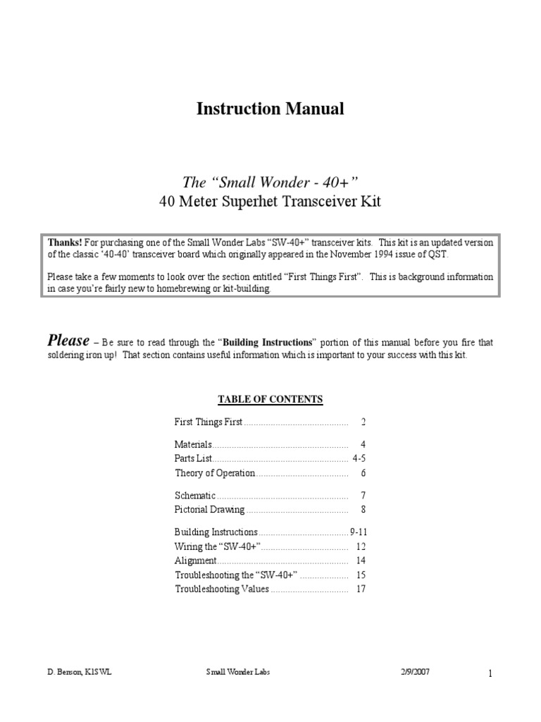 SW40+ Manual | PDF | Electronic Filter | Amplifier