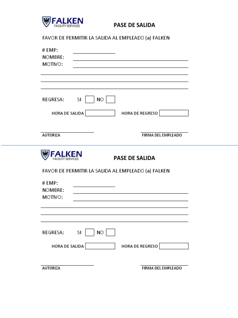 Formato Pase de Salida | PDF