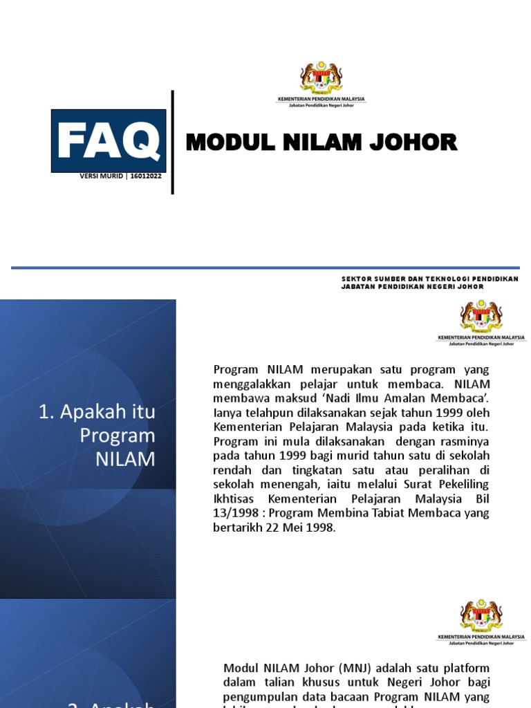 Faq Modul Nilam Johor | PDF