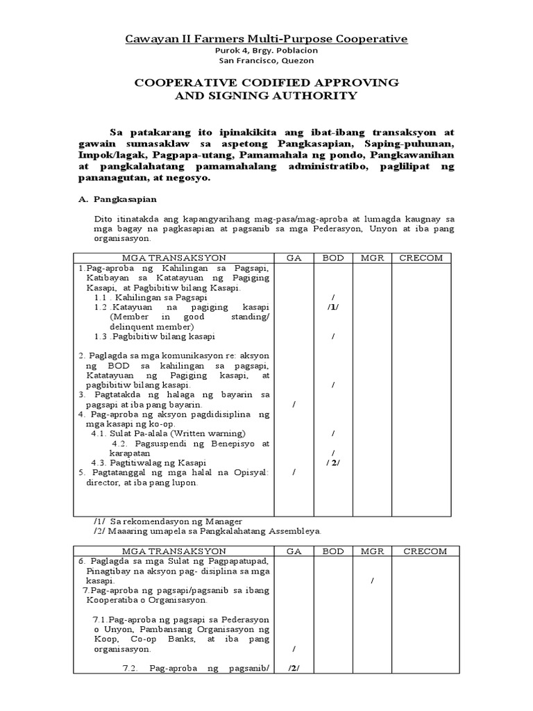 Cooperative Codified Approving | PDF