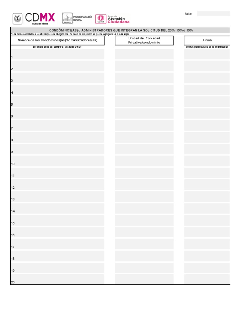 Formato para Firmas de Acreditación de Convocatoria en La PROSOC | PDF