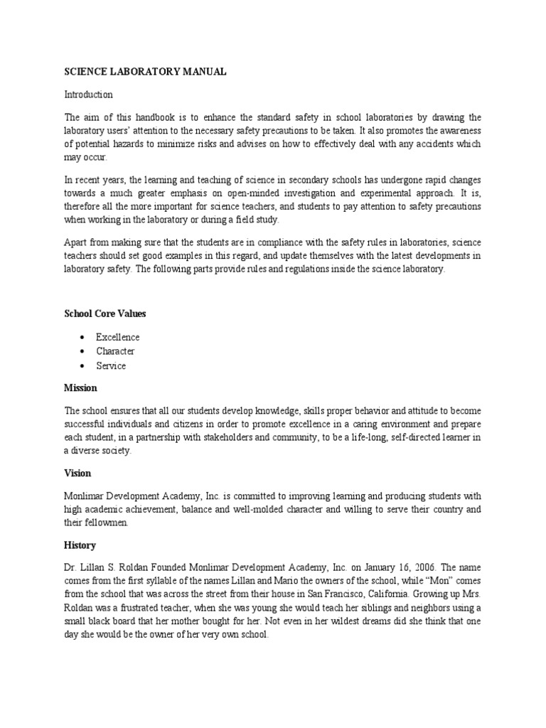 Science Laboratory Manual | PDF | Laboratories | Contact Lens