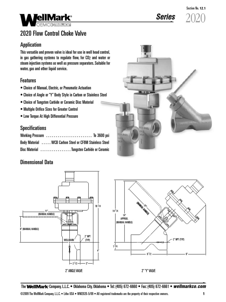 2020 Flow Control Choke Valve: Series | PDF | Valve | Mechanical ...