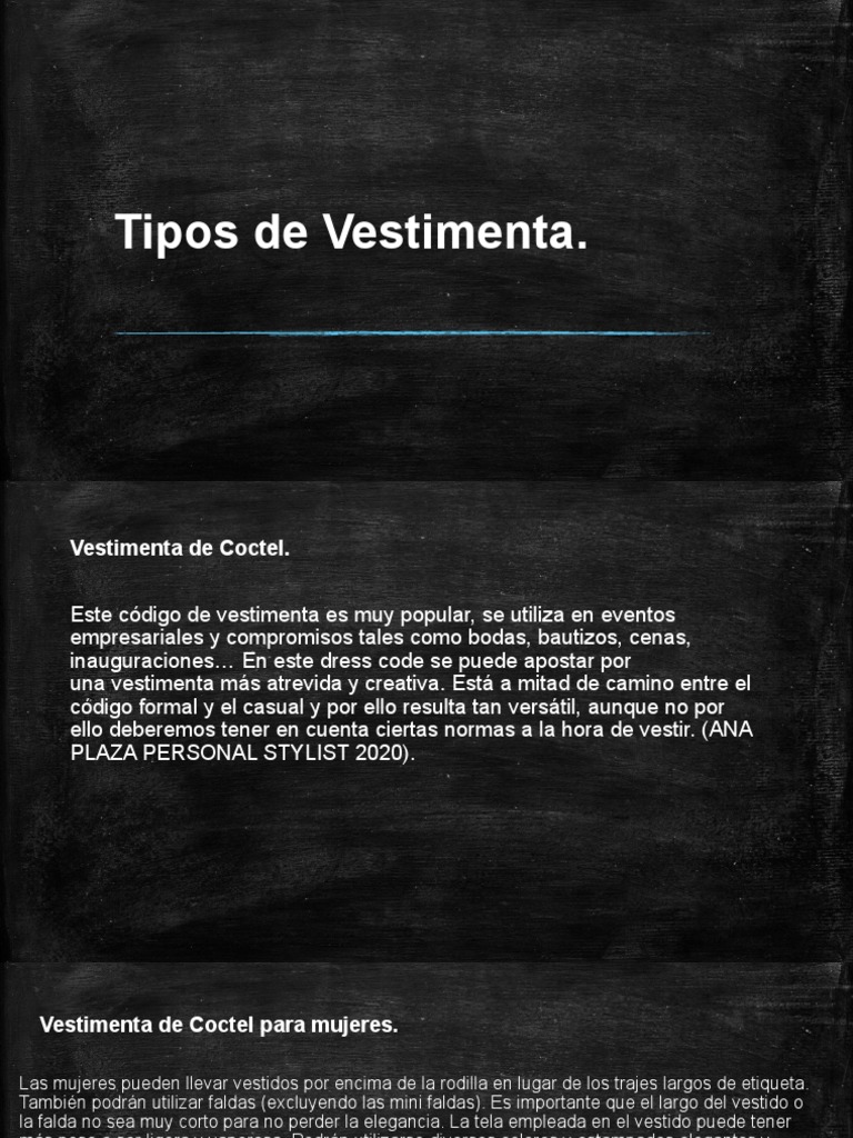 Tipos de Vestimenta | PDF | Ropa | Bienes de consumo