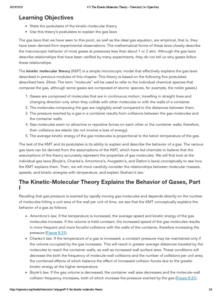 Kinetic-Molecular Theory Explained | PDF | Gases | Nature