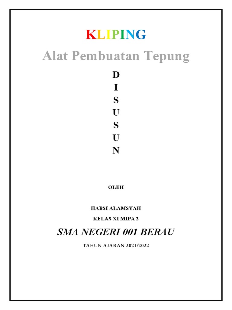 Kliping Alat Pembuatan Tepung | PDF