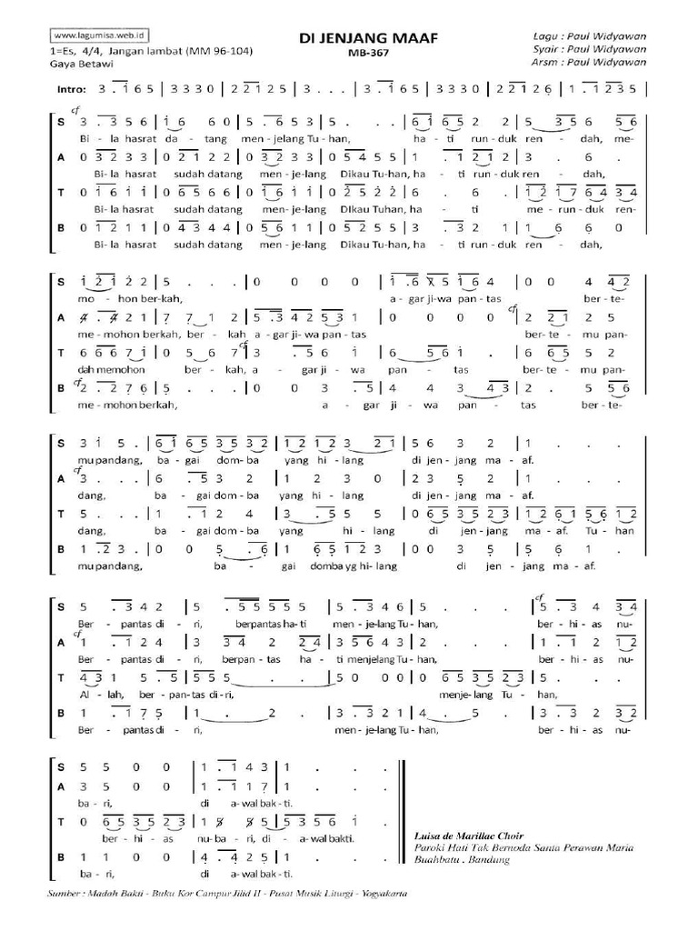Teks Lagu Di Jenjang Maaf | PDF