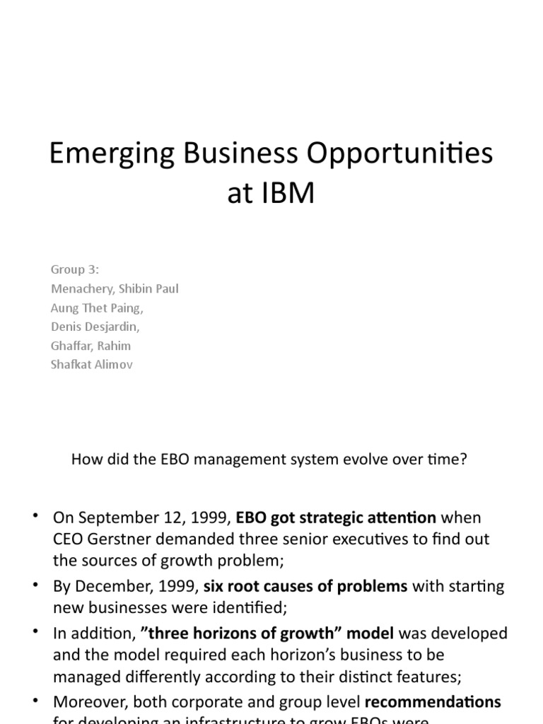 IBM's EBO Management System Evolution | PDF | Strategic Management ...
