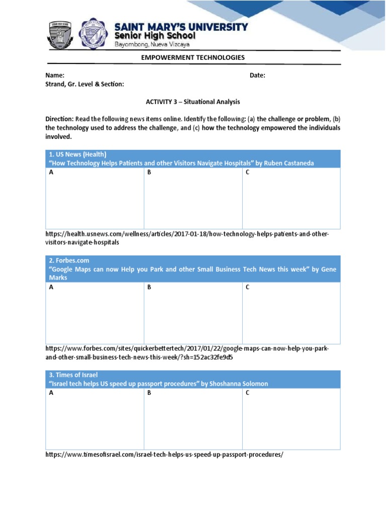 Activity 3 - Situational Analysis | PDF | Communication | Cyberspace