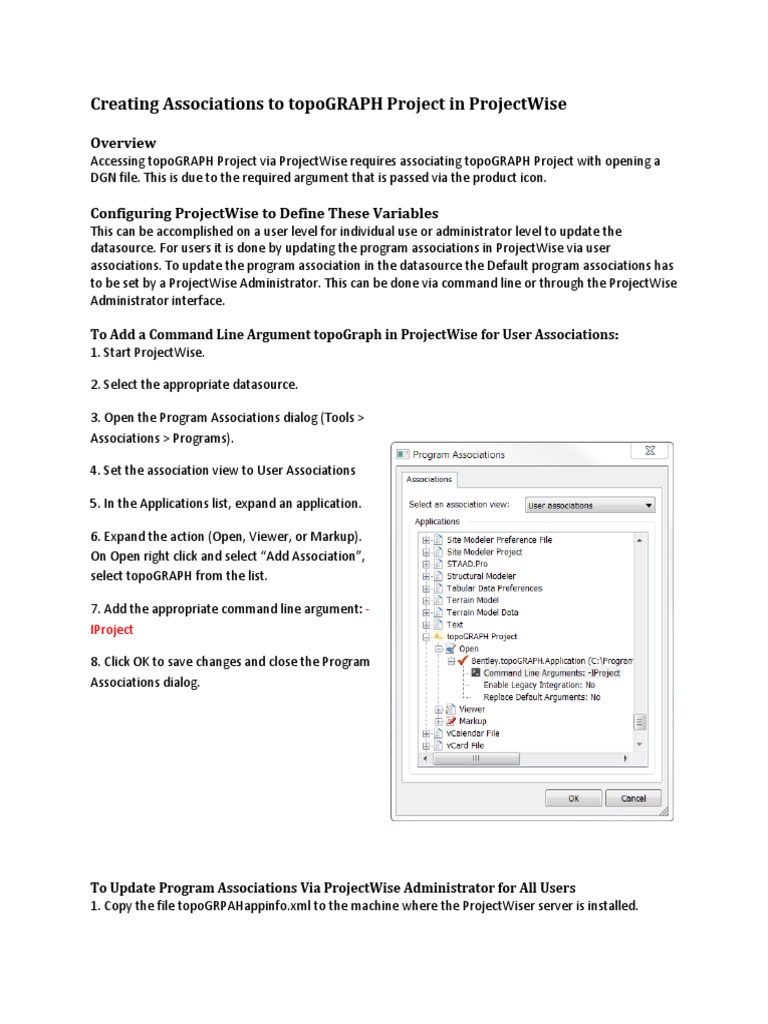 Creating Associations To topoGRAPH Project in ProjectWise | PDF ...