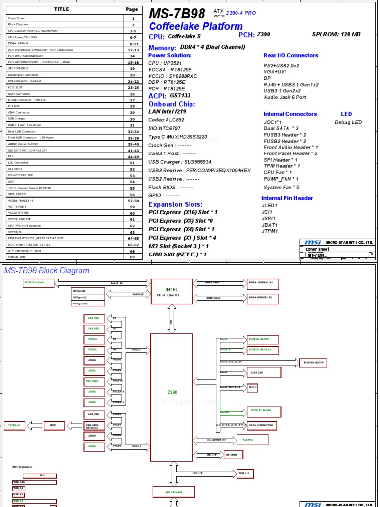 MS-7B98 Z390 Motherboard Specs | PDF | Usb | Computing