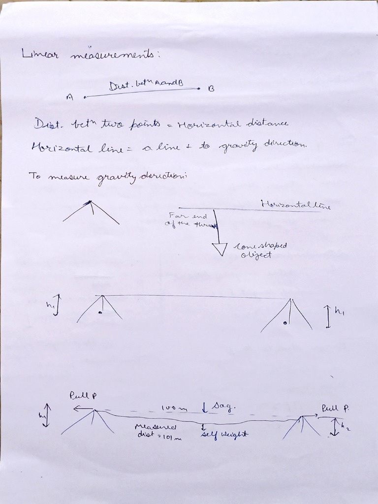 Surveying Notes Linear Measurements | PDF